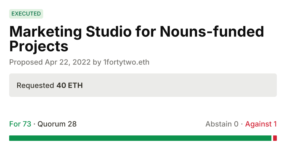 Marketing Studio for Nouns-funded Projects (Prop 64) - Nouns Camp