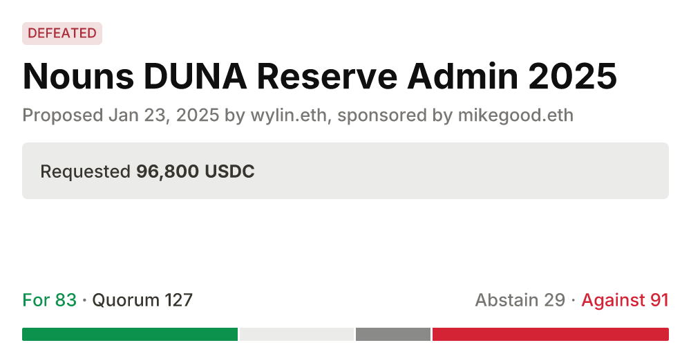 Nouns DUNA Reserve Admin 2025 (Prop 732) - Nouns Camp