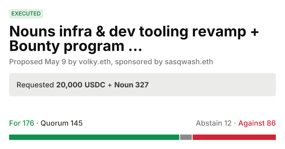 Nouns infra & dev tooling revamp + Bounty program pilot (Prop 795 ...